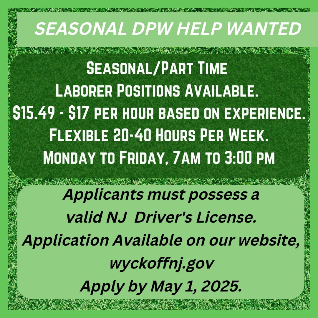 Employment Opportunities | wyckoffnj